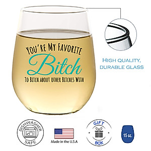 Shut Up Liver You're Fine Funny Cute Wine Glass | Stemless 15oz | Gift Box | Happy Birthday Gifts for Women or Men | Funny Wine Glasses for Women Unique Gift Idea for Her, Mom, Wife, Girlfriend