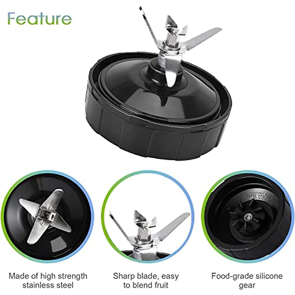 Ninja Blender Replacement Parts 7 Fins Ninja Blender Blade, URSUMER Ninja Blender Parts for Ninja Blender Cups Compatible with Nurti Ninja Blenders Auto iQ BL450-30 BL642-30 BL482-30 BL682-30 ect.