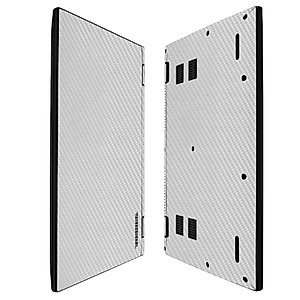 Skinomi Silver Carbon Fiber Full Body Skin Compatible with Toshiba Satellite Radius (2015, 14 inch)(Full Coverage) TechSkin with Anti-Bubble Clear Film Screen Protector