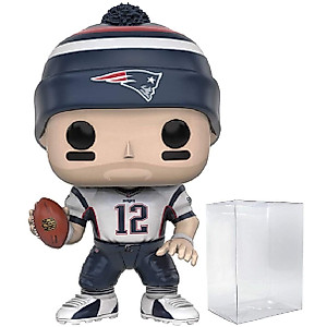 POP Football: Patriots - Wave 3 Tom Brady Funko Vinyl Figure (Bundled with Compatible Box Protector Case)