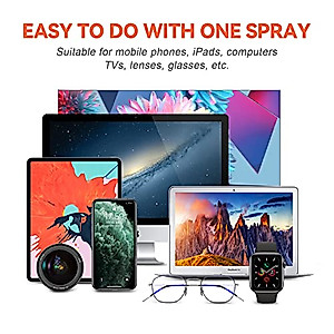 ZERNBER Screen Cleaner, Touch Mist Cell Phone, Laptop and Tablet Screen, 3-in-1 Spray Microfiber Cloth(Grey -0.35oz)