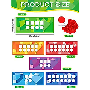 136 Pieces Sound Box Mats and Chips Set 36 Pieces Dry Erase Mats and 100 Pieces Chips, Phonemic Awareness Reading Games Supplies for Teacher Classroom Reading Writing Materials (136 Pieces)