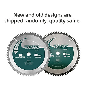 TOMAX 10-Inch 80 Tooth ATB Fine Finish Saw Blade with 5/8-Inch Arbor