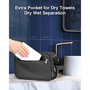 Luxtude Travel Toiletry Bag for Men Water-resistant, Large Shaving Dopp Kit with Double Zipper Opening, Compact Toiletry Cosmetic Organizer Bathroom Shower Bag for Toiletries and Shaving Supplies etc.