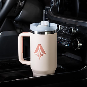 Pittman Outdoors 30oz. Hydration Tumbler with Comfort Soft Handle, Pink - Vacuum Insulated Travel Coffee and Drink Mug