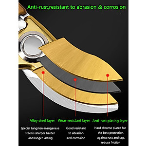 Horsvill Garden Shears, Japanese Floral branch cutters, Snips for Gardening, Flower scissors Florist clippers, Hand Held Pruners for Gardening Heavy Duty, Pruning shears for garden (Wood grain)