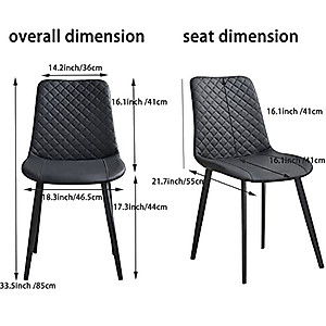 seonyou Black Dining Chairs Set of 6 for Kitchen Dining Room, Upholstered Leather Mid Century Modern Dining Chair