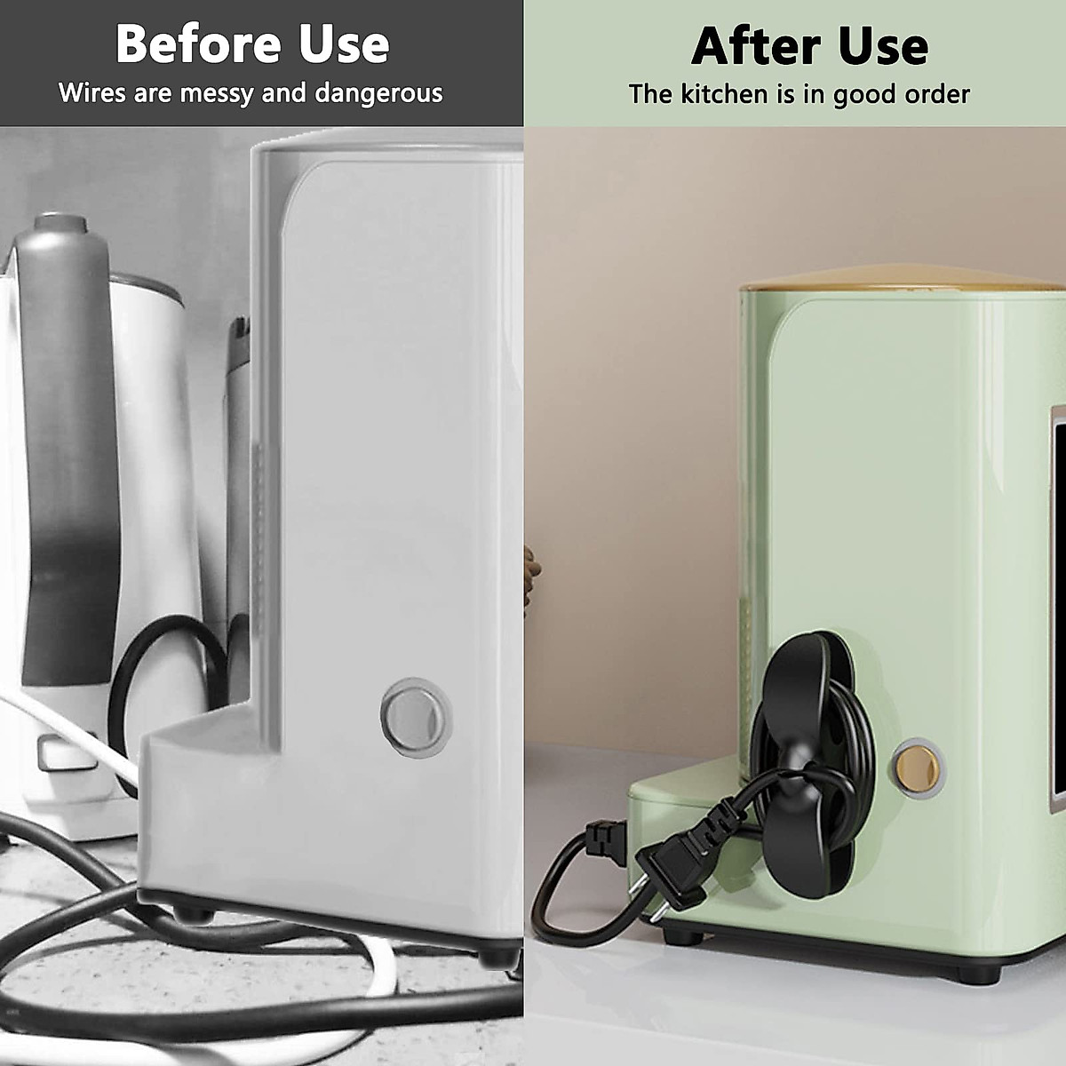 Cord Organizer for Kitchen Appliances, 6Pack Cord Wrapper with VHB Adhesive, Cord Winder Tidy Wire Keeper Holder Stick on for Small Appliances Kitchenaid Mixer Coffee Maker Pressure Cooker Air Fryer