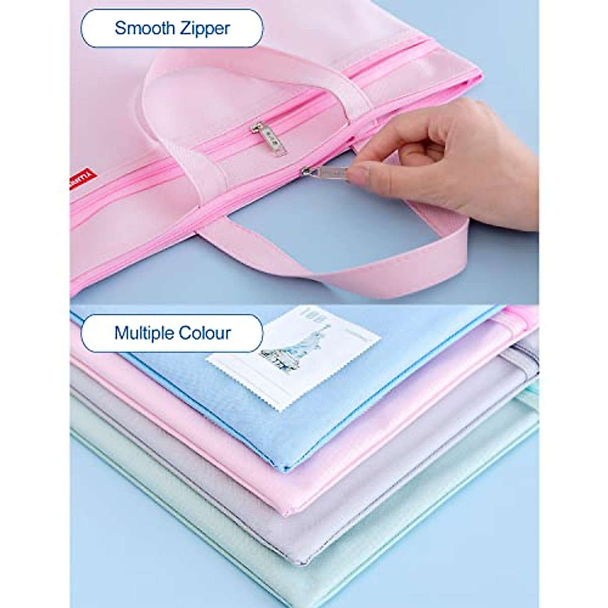 Pocket Small Size Desk Calculator and Large Double Pocket Waterproof File Bag with Handle Bundle