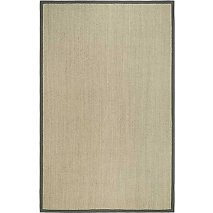 SAFAVIEH Natural Fiber Collection 6' x 9' Marble / Grey NF443B Border Sisal Area Rug