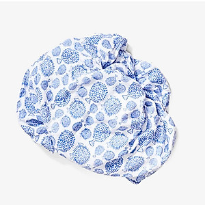 Lewis Crib Sheet | Soft & Breathable Fitted Sheet | Standard Crib Toddler Mattress for Boys & Girls | 100% Muslin Cotton for Sensitive Skin | Unisex Newborn Essential | Blowfish Pattern Marine