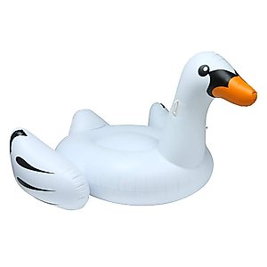 Toxz Swan Inflatable Ride-On Swimming Ring,Suitable for Children and Adults,Built-in Handles,59" X 59" X 39.3"(Ship from US!)