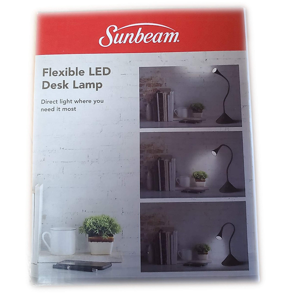 Black Sunbeam Flexible LED Desk Lamp - No Bulbs to Replace- 5.3 in x 20 in - 3.2W - 290 Lumens - 4000K - 36,000 Hours Non-Dimmable