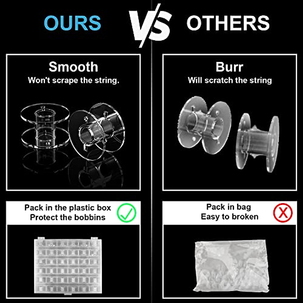 36Pcs Bobbins for Sewing Machine, Plastic Bobbins with Case for Bro-Ther/Sin-ger/Baby-Lock/Jano-me/Ju-ki Sewing Machine Accessories