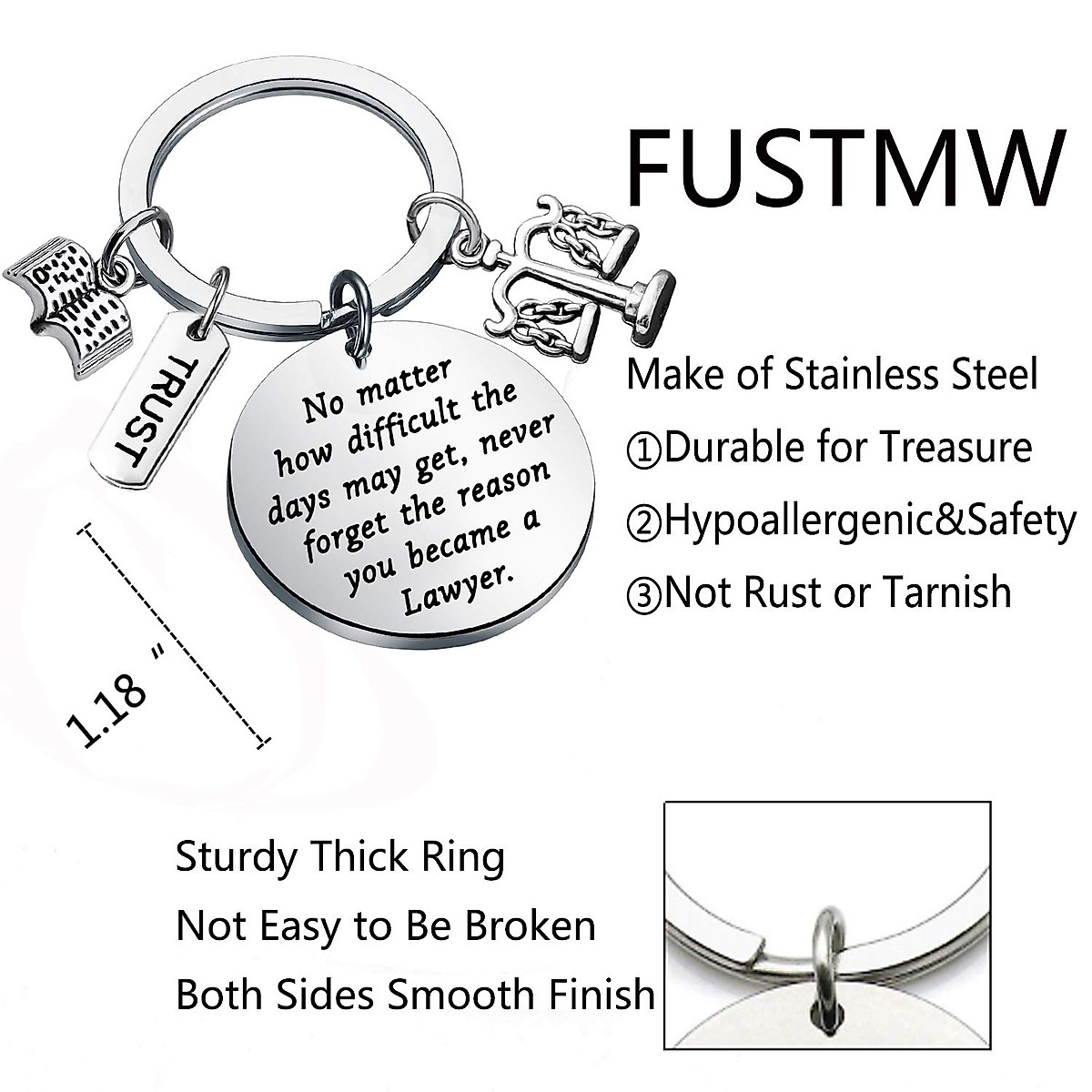 Lawyer Gifts Keychain Lawyer Graduation Gifts Law School Gifts Future New Lawyer Gift Scales of Justice Attorney Gift Never Forget the Reason You Became a Lawyer (lawyer no matter ky)