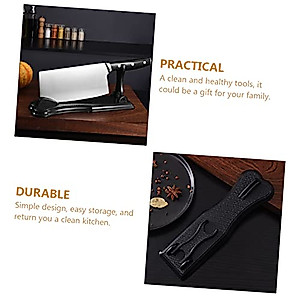 SHOWERORO 2pcs Vertical Single Pole Seat Kitchen Fittings Organizer Holder Knives Display Stand Kitchen Knife Block Cutter Holders Knives Holders Flatware Plastic Knives Stands Abs Black