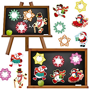 44 Pieces 6"-8" Christmas Cut-Outs Bulletin Board Decorations Assorted Xmas Cartoon Accents Cutouts for Bulletin Board Classroom School Home Holiday Christmas Party