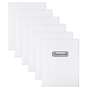 Dunwell Clear Plastic Project Sleeves (6 Pack), 8.5x11" Letter Size, Clear File Folders, L-Type Clear Document Folder, Transparent Folder, See Through Project Sleeves, Acid-Free Poly, Archival Quality