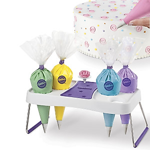 Wilton Decorating Bag Stand - Organize Icing Bags for Easy Reach and Quick Treat Decorating, Holds Flower Nails to Dry Buttercream Flowers, 6-Cavity