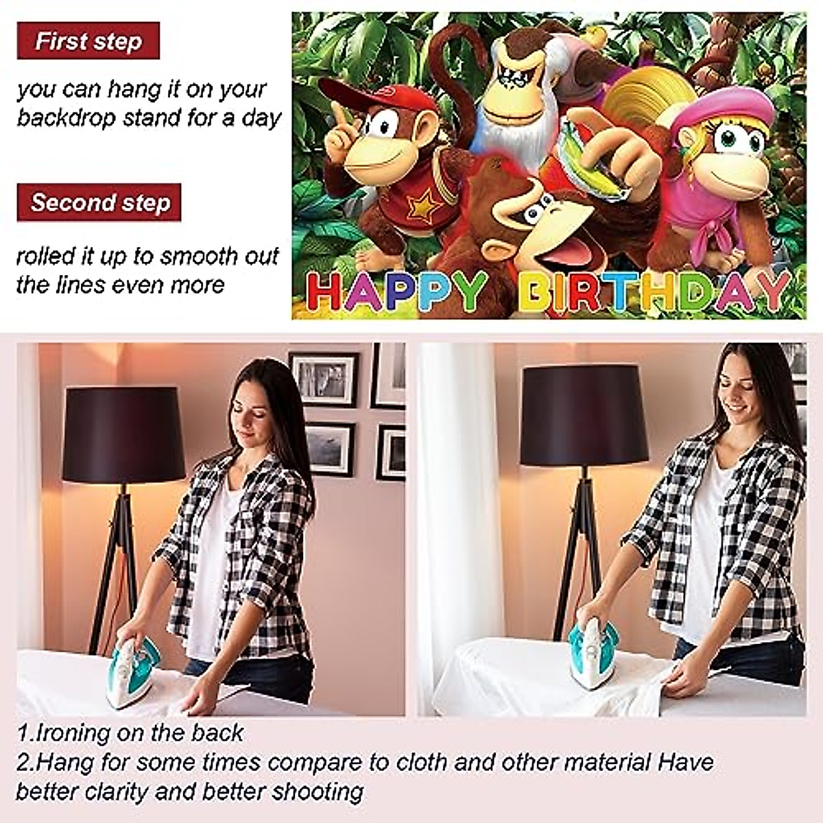 Donkey Country Party Supplies, 5x3FT Kong Theme Happy Birthday Party Banner Donkey Country Party Decoration Backdrop Background for Kids