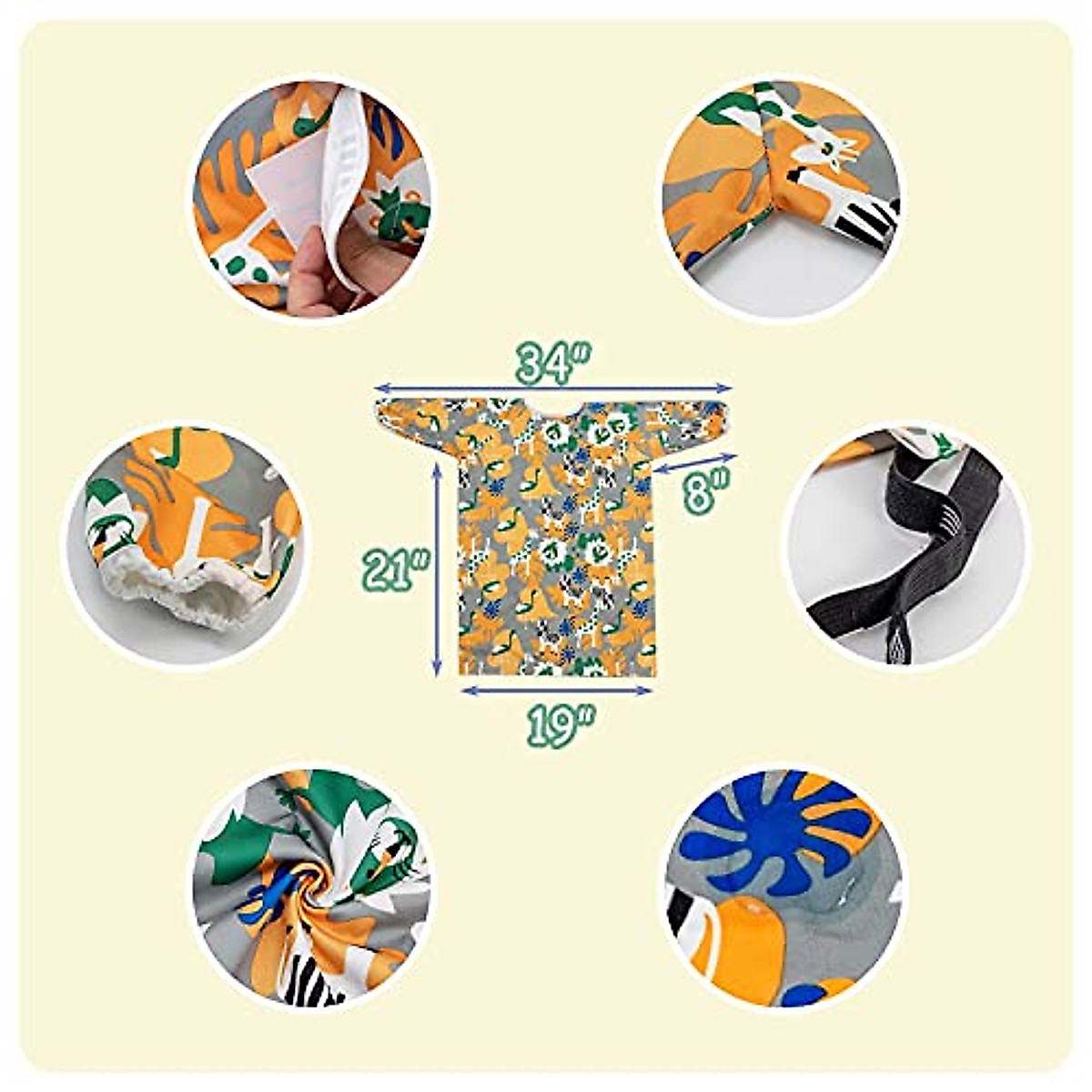 PuGez Baby Weaning Bib Feeding Baby Led Weaning Self-Feeding Bibs Ideal for BLW Toddler Baby-Led Weaning Highchair Cover Bibs (Orange)