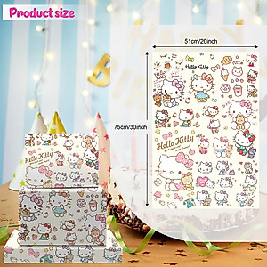 EYQQM Pack of 5 Gift Wrapping Paper 20" x 30" Kraft Paper Wrapping Paper Sheets Pack for Kids Birthday, Party Storage Festive Decoration (Cream Party)