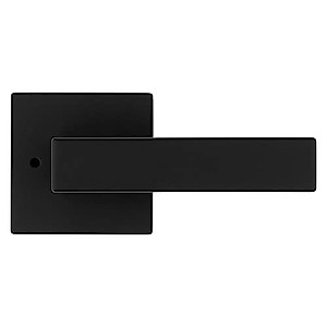 Kwikset Singapore Privacy Locking Door Handle, Interior Lever with Keyless Lock for Bedroom and Bathroom Doors, Reversible For Easy Install, Featuring Microban Protection, In Matte Black