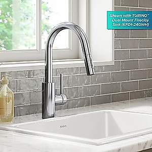 Kraus KPF-2620CH Oletto Single Lever Pull Down Kitchen Faucet, 16 Inch, Chrome