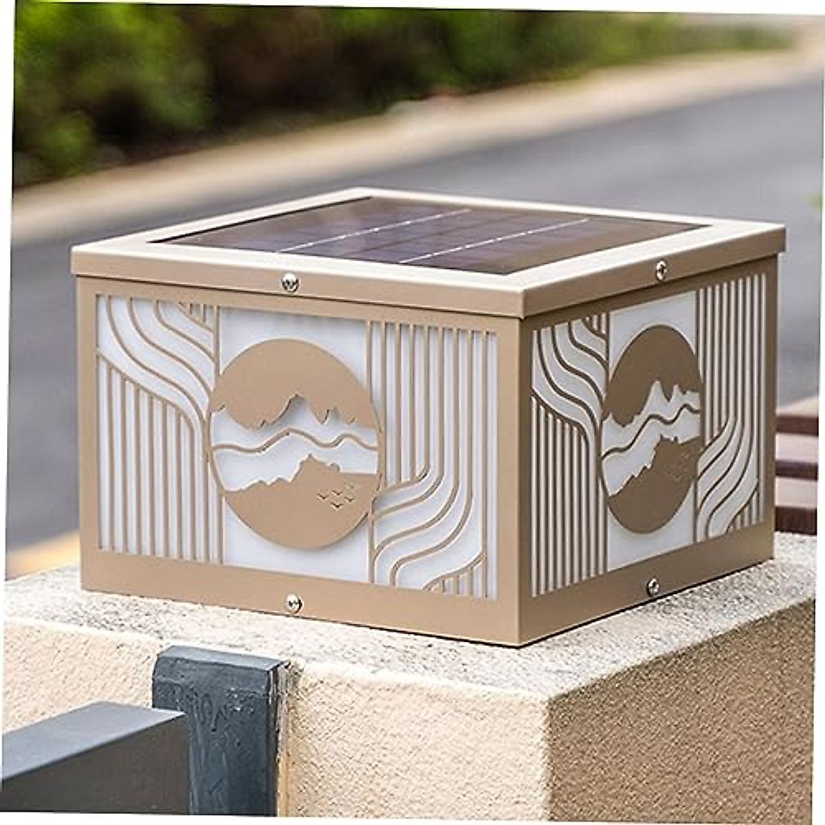 DOITOOL 1pc Post lamp Light for Outside Patio Fence Post Lights Fence Solar Lights Outdoor Fence Deck Cap Light Outdoor Column Lights Outdoor Pillar Light Outdoor lamp Lighting