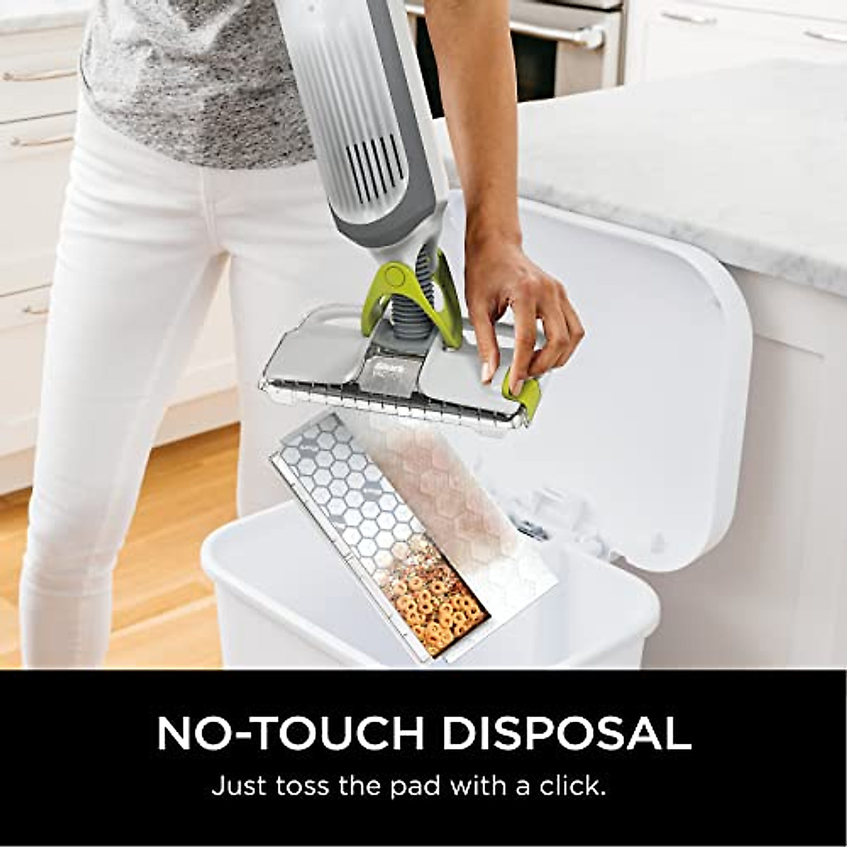 Shark VM200P12 VACMOP Vacuum Mop Bundle with 12 Disposable VACMOP Pads & 12 oz. Cleaning Solution, White