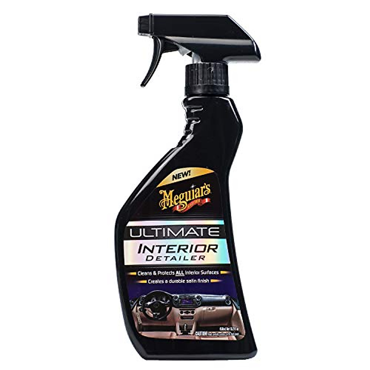 Meguiar's G16216 Ultimate Interior Detailer, Protects Interior Surfaces from Dirt and Grime, Leaves Your Surfaces Protected from UV Rays and Giving It a Lasting Finish, 15.2 Oz Spray Bottle
