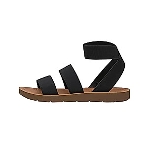 CUSHIONAIRE Women's Indego Stretch Sandal, Black 8.5