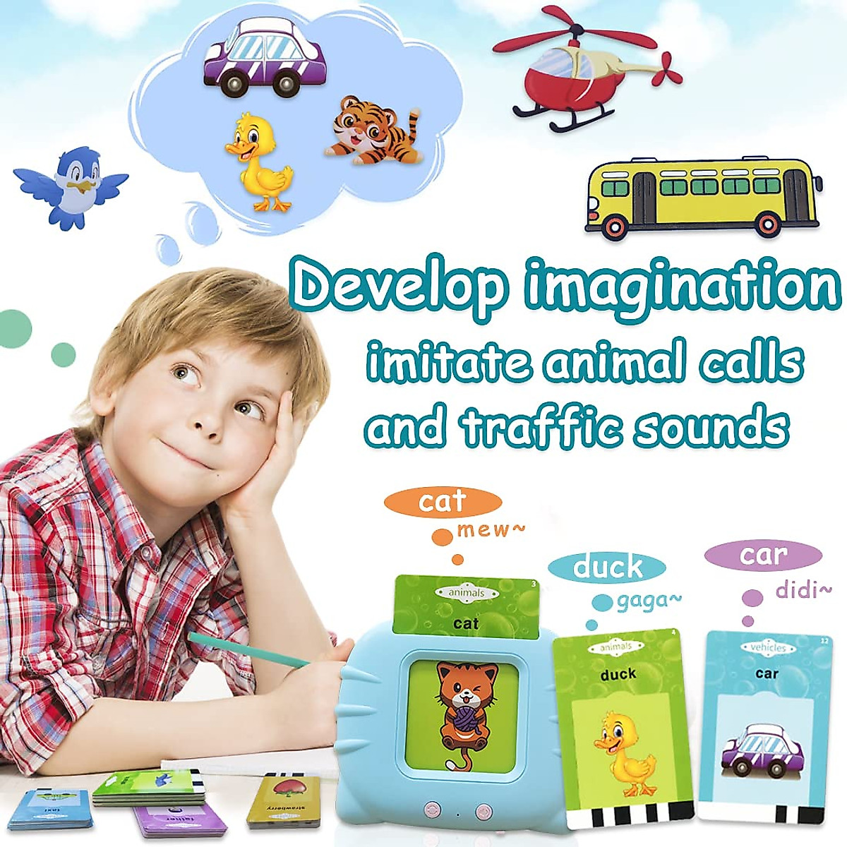 BAOXUE Toddler Learning Toys for 1 2 3 4 Year Old Girls Boys,Educational Toys for Toddlers Ages 2-4,Talking Flash Cards with 224 Sight Word,Speech Therapy Autism Toys Birthday Gift for Kids 1-3 (A)