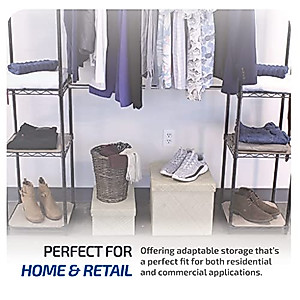 MonsterRax Expandable Clothing Rack - Garment Rack Storage, Wardrobe Clothes Organizer, Steel Clothing Racks, Shoes and Clothing Organizer, Adjustable Garment Racks for Hanging Clothes - 14" x 72"