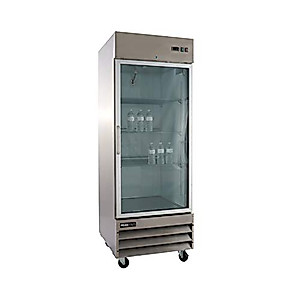 PEAKCOLD Single Glass Door Commercial Refrigerator - Stainless Steel; 23 Cubic Ft, 29" W