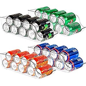 Utopia Kitchen Can Organizer For Pantry (Pack of 4) - Soda Can Organizer For Refrigerator - Can Storage Organizer Pantry, Fridge & Freezer Organization - Holds Food & Soup Can (Clear)
