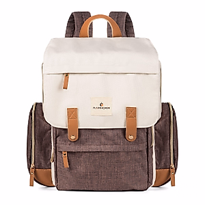 Ramhorn Diaper Bag Multifunction Travel Backpacks for Mom with Insulated Pockets and Laptop Compartment, brown