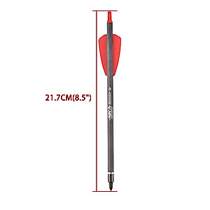 ELONG OUTDOOR 7.5" inch R9 Crossbow Bolts Carbon Arrows 2" Red Vanes with 100grain tips for Hunting Shooting Targeting