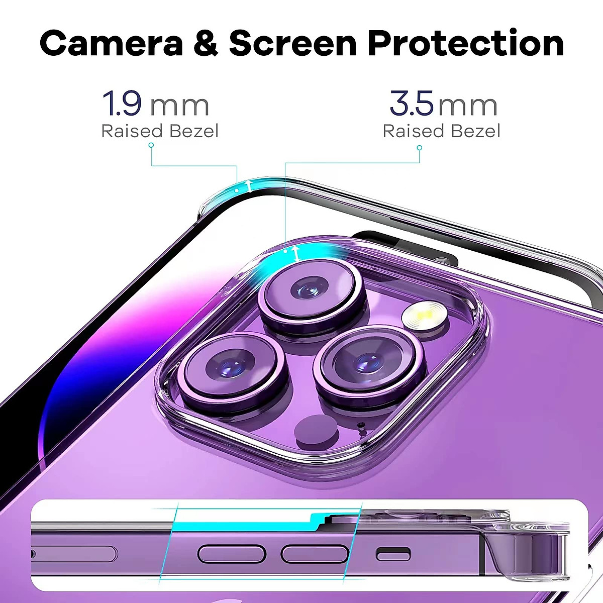 TwoTry Crystal Clear Case Designed for iPhone 14 Pro,Minimalist Design [Non-Yellowing] Ultra Thin Frameless Shockproof Protective Phone Case 6.1 inch 2023