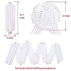 20 Pieces Large Pull Bow for Gift Wrapping 6 Inch Organza Gift Bow with Ribbon for Wrapping Gift Boxes, Baskets and Bags, Decorate Christmas, Wedding and Party (White)