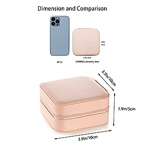 Mini Jewelry Travel Case,Small Jewelry Box,Traveling Jewelry Organizer,Portable Jewellery Storage Holder for Rings Earrings Necklace Bracelet Bangle Organizer,Boxes Gifts for Girls Women(PU-Pink)] 1 Pack
