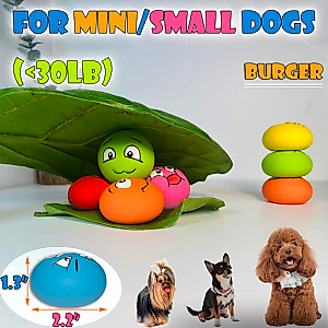 PUPATTIC Squeaky Dog Toys for Small Dogs, Flat Squeaky Dog Balls Small Dog Toy Ball, Latex Dog Squeaky Toys Ball 2.2"*2.2"*1.3"