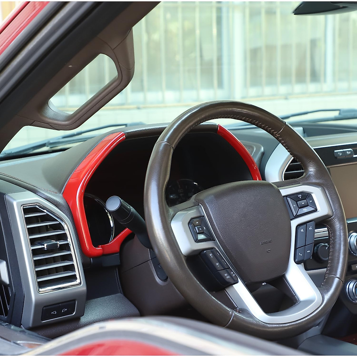 Voodonala Red Dashboard Trim for 2015 2016 2017 2018 2019 2020 Ford F150 F250 F350 Super Duty(Red,3Pcs)