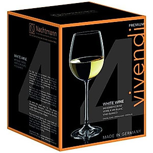 Nachtmann Vivendi Collection White Wine Glasses, Set of 4, 16 Ounce, Crystal Clear, Large Stemmed Glass, Perfect for Home, Parties, and Gifts, Dishwasher Safe Stemware