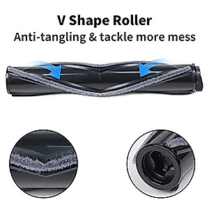 Hardwood Floor Attachment for Dyson V7 V8 V10 V11 V15 Vacuum Cleaners with Extra Replacement Soft Roller Brush Bar Brushroll LED Headlights Floor Brush Attachments