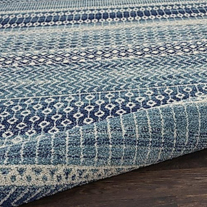 Nourison Passion Bohemian Navy Blue 8' x ROUND Area -Rug, Easy -Cleaning, Non Shedding, Bed Room, Living Room, Dining Room, Kitchen (8 Round)