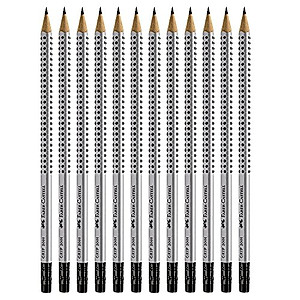 Faber-Castell Grip Graphite EcoPencils with Eraser - 12 Count - No. 2.5 Multi, 8 mm