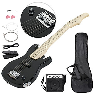 Epetlover 30 Inch Kids Electric Guitar, Complete Beginner Kits with 5W Amplifier, Picks, Gig Bag, Strap, Cable & Accessory Kit for Kids/Girls/Boys/Starters, Black