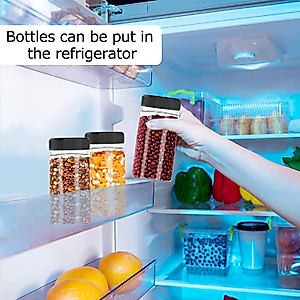 14 Ounce Storage Jars Refillable Clear Plastic Jars for Kitchen and Household Storage, 6 Pack