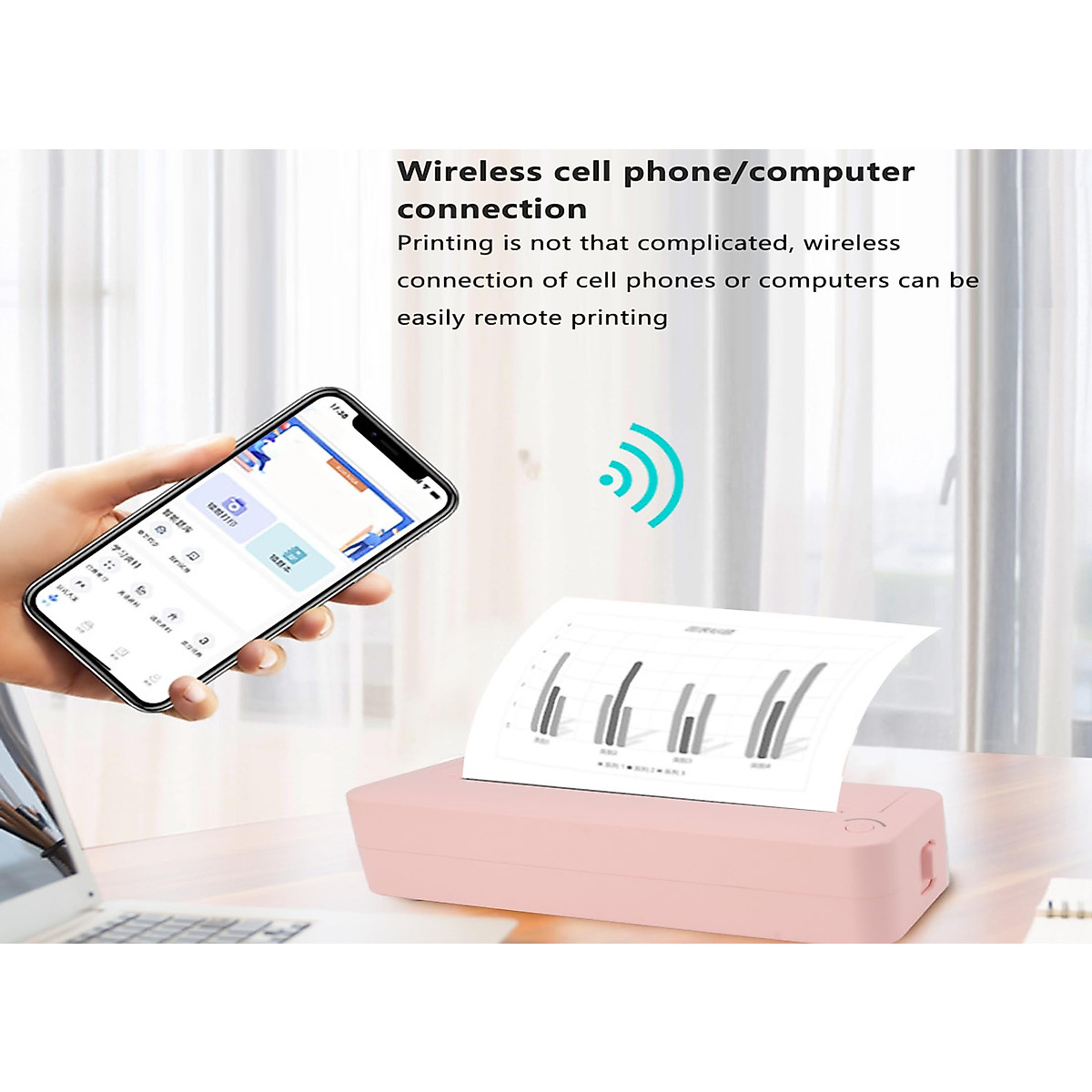 A4 Mobile Thermal Printer, Portable Rechargeable Tattoo Thermal Printer, Travel Bluetooth Inkless Printer for Office Home School